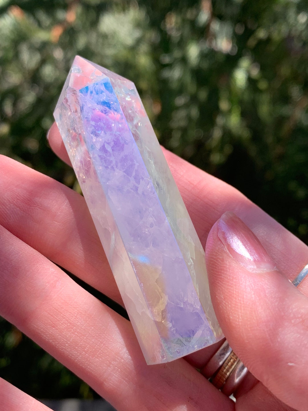 ANGEL AURA Crackle Quartz Tower - Etsy