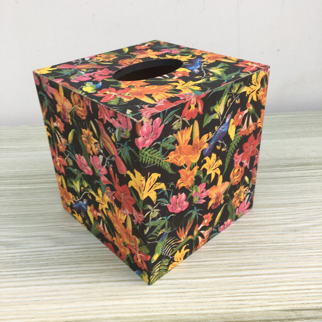 Tropical Themed Decoupaged Tissue Box Cover - Etsy UK