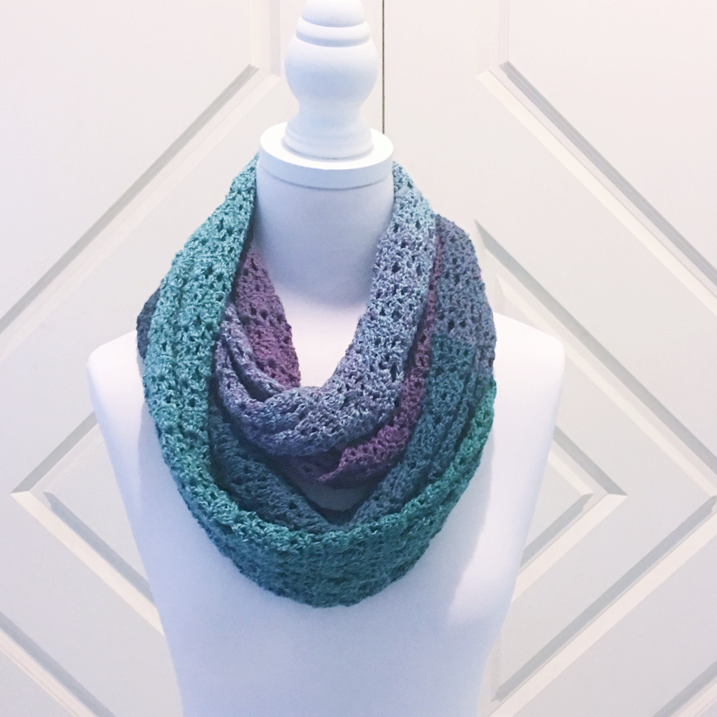 Aztec Whirl Crochet Scarf Pattern Whirl Pattern Infinity - Etsy