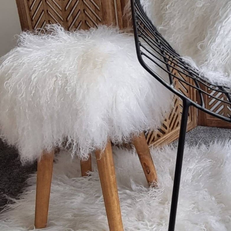 Fur Vanity Stool - Etsy