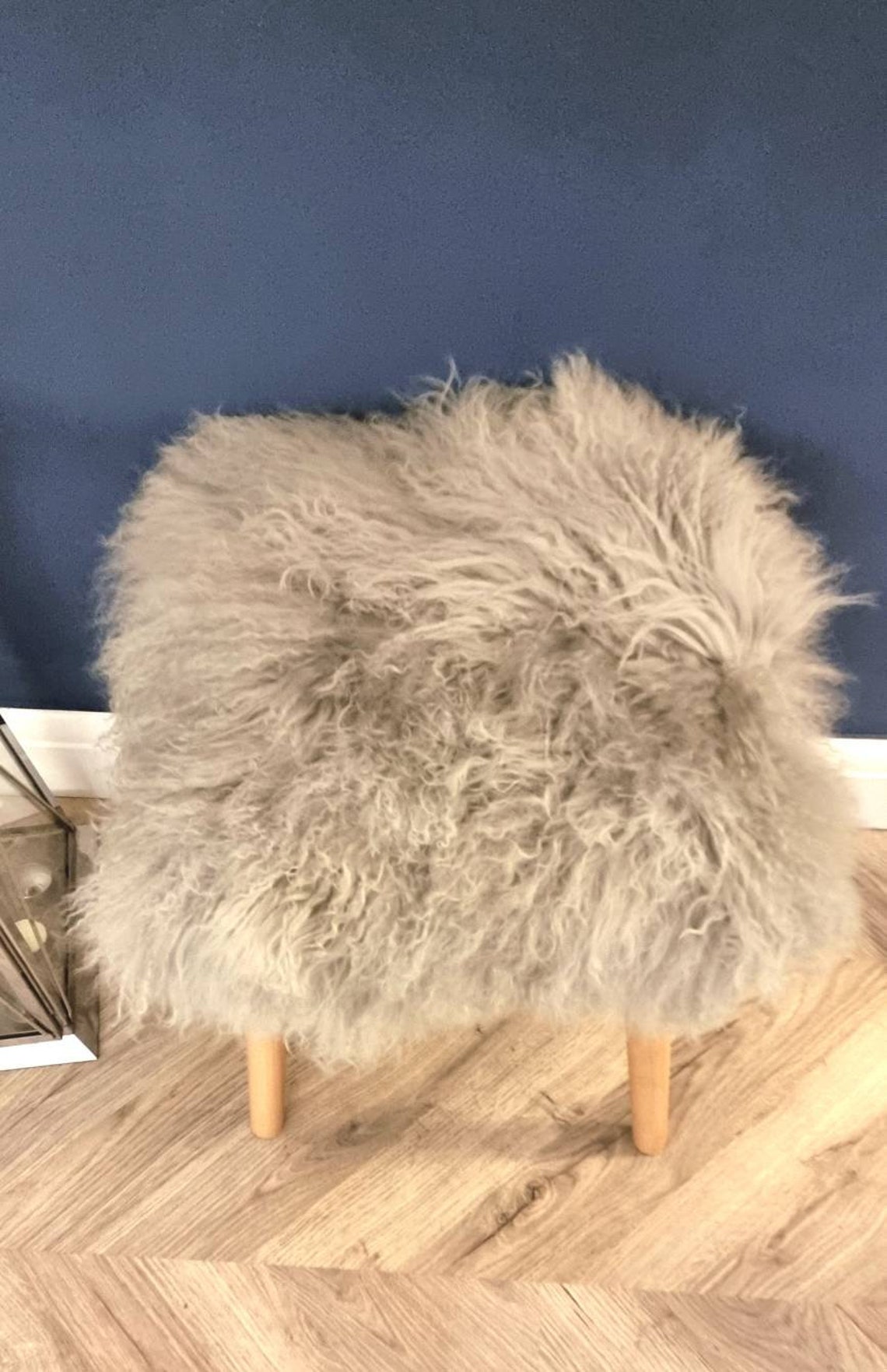 100% Genuine Mongolian Fur Stool Dressing Table Stool Dove - Etsy UK
