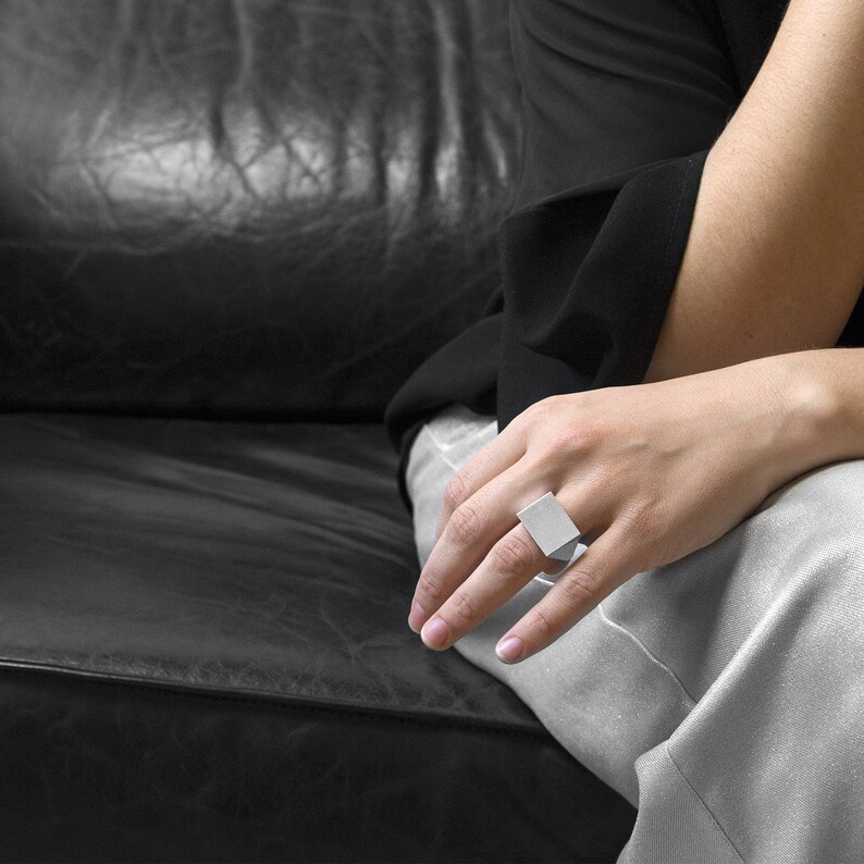 Handmade Aluminum Pyramid Ring: Lightweight Geometric Jewelry - Etsy