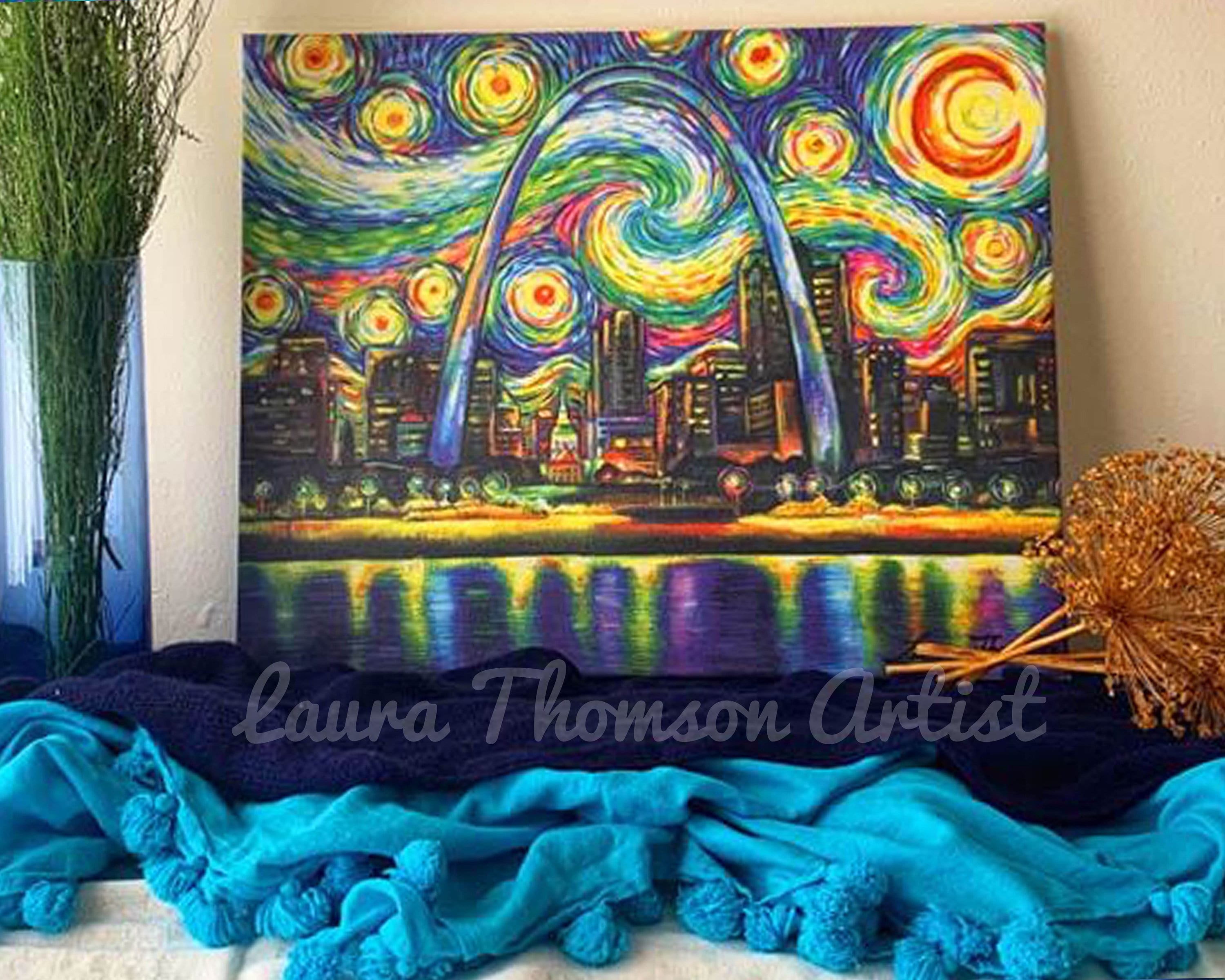 Starry Night St. Louis St Louis Artwork St. Louis Arch - Etsy