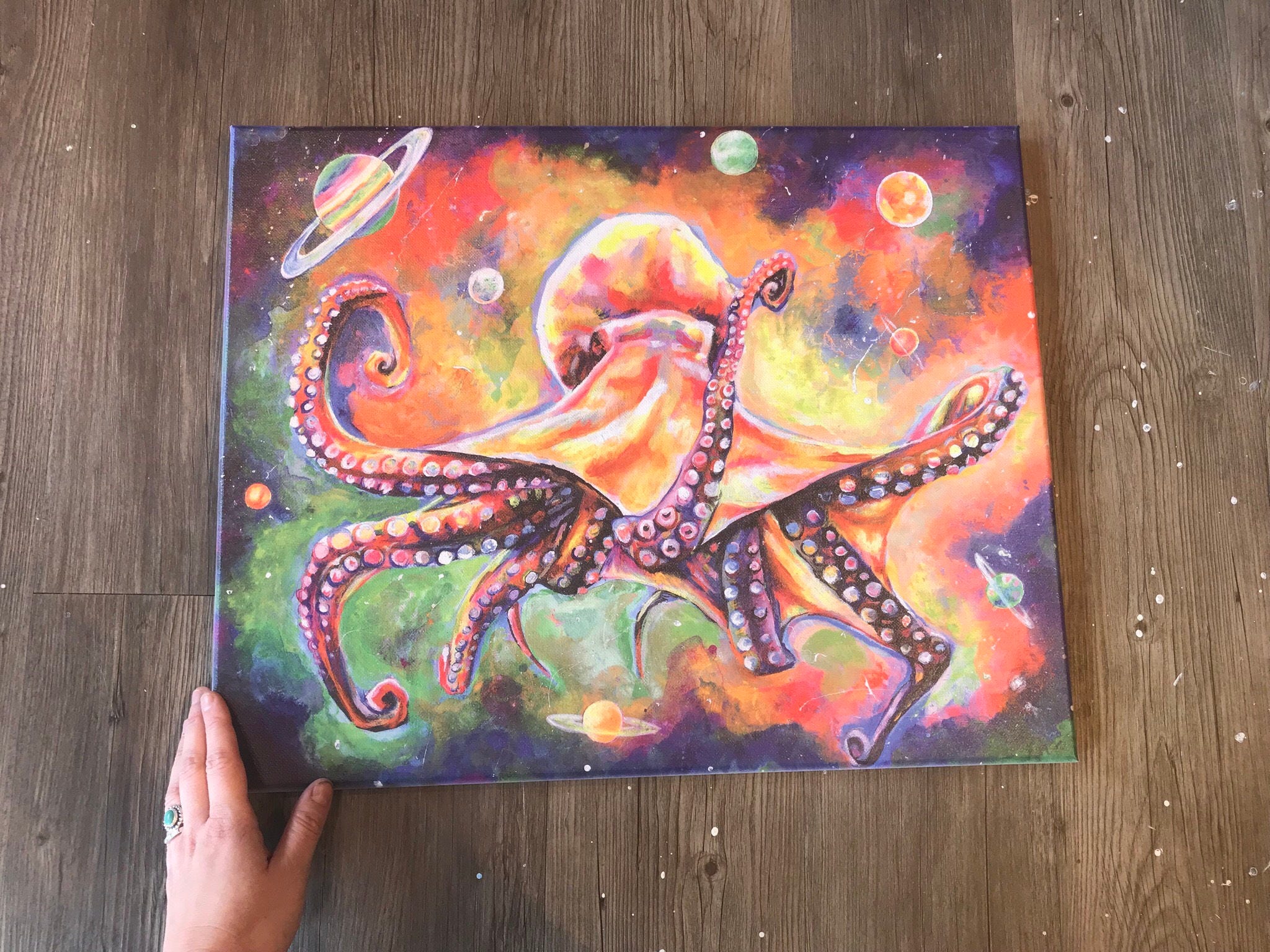 Space Octopus Octopus Painting Octopus Decor Octopus Wall - Etsy
