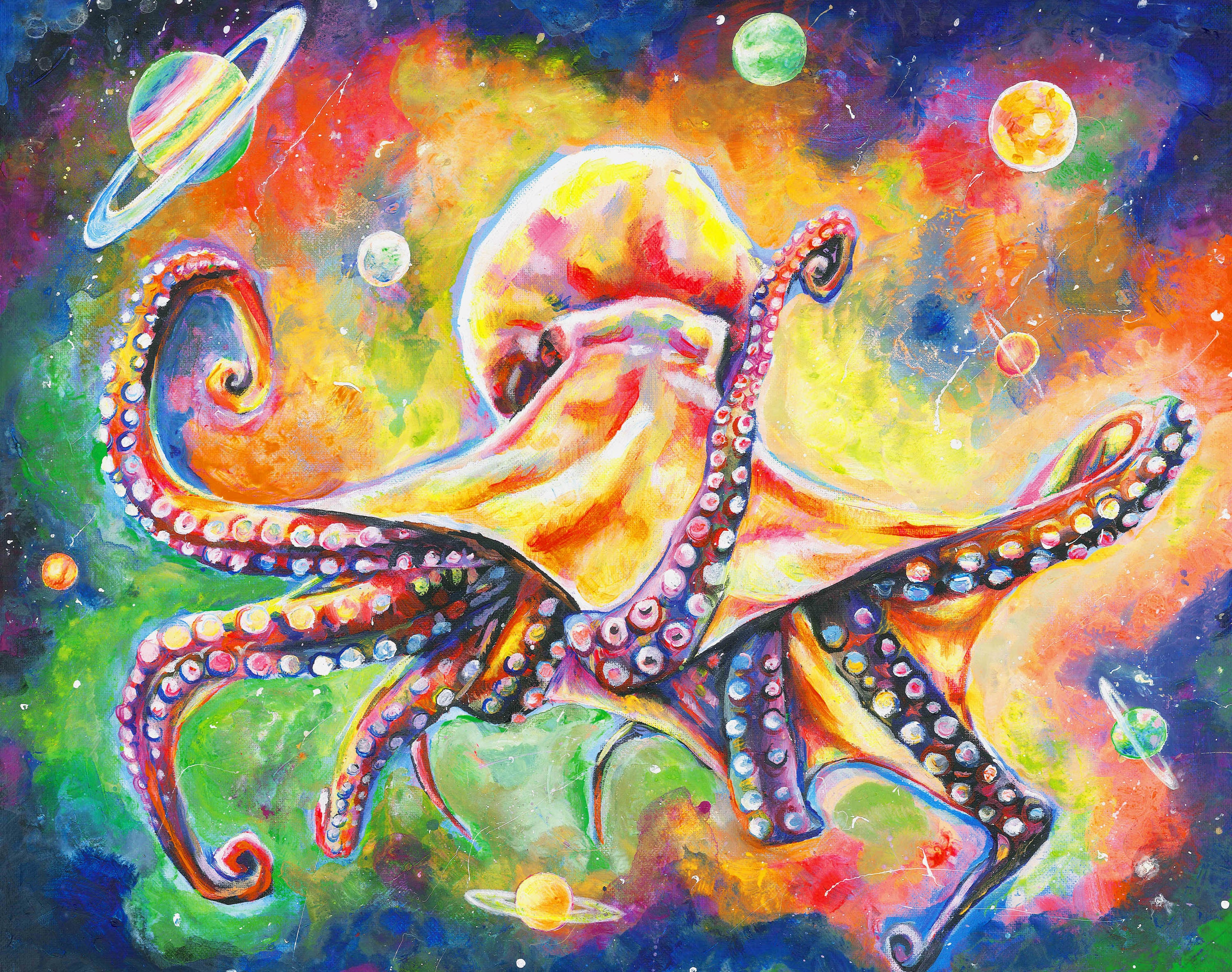 Space Octopus Octopus Painting Octopus Decor Octopus Wall - Etsy