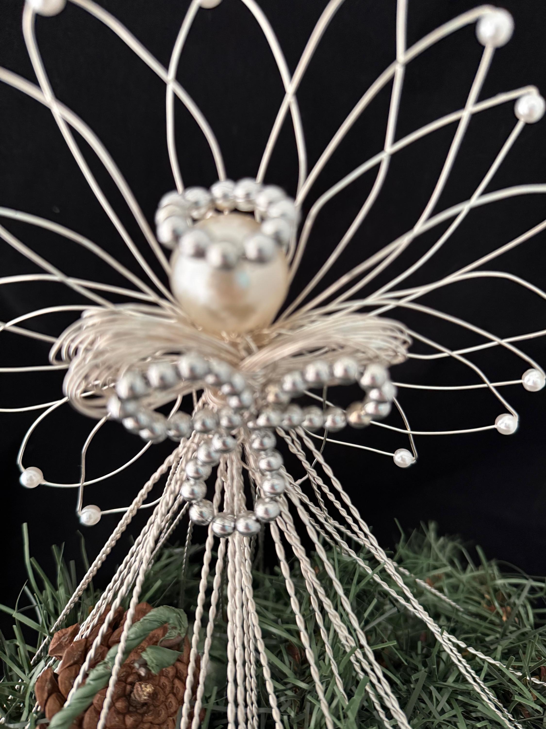 Handmade Silver Wire Angel Tree Topper With Pearl Beads - Etsy