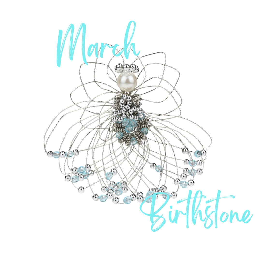 Aquamarine Angel Birth Month Ornamentmarch Birth Homemade - Etsy