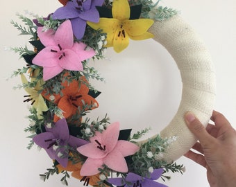Felt Flowers wreaths garlandsnurseryBride by juliettesdesigntr