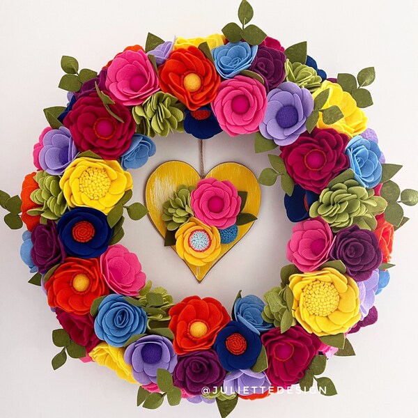 Rainbow Wreath - Etsy