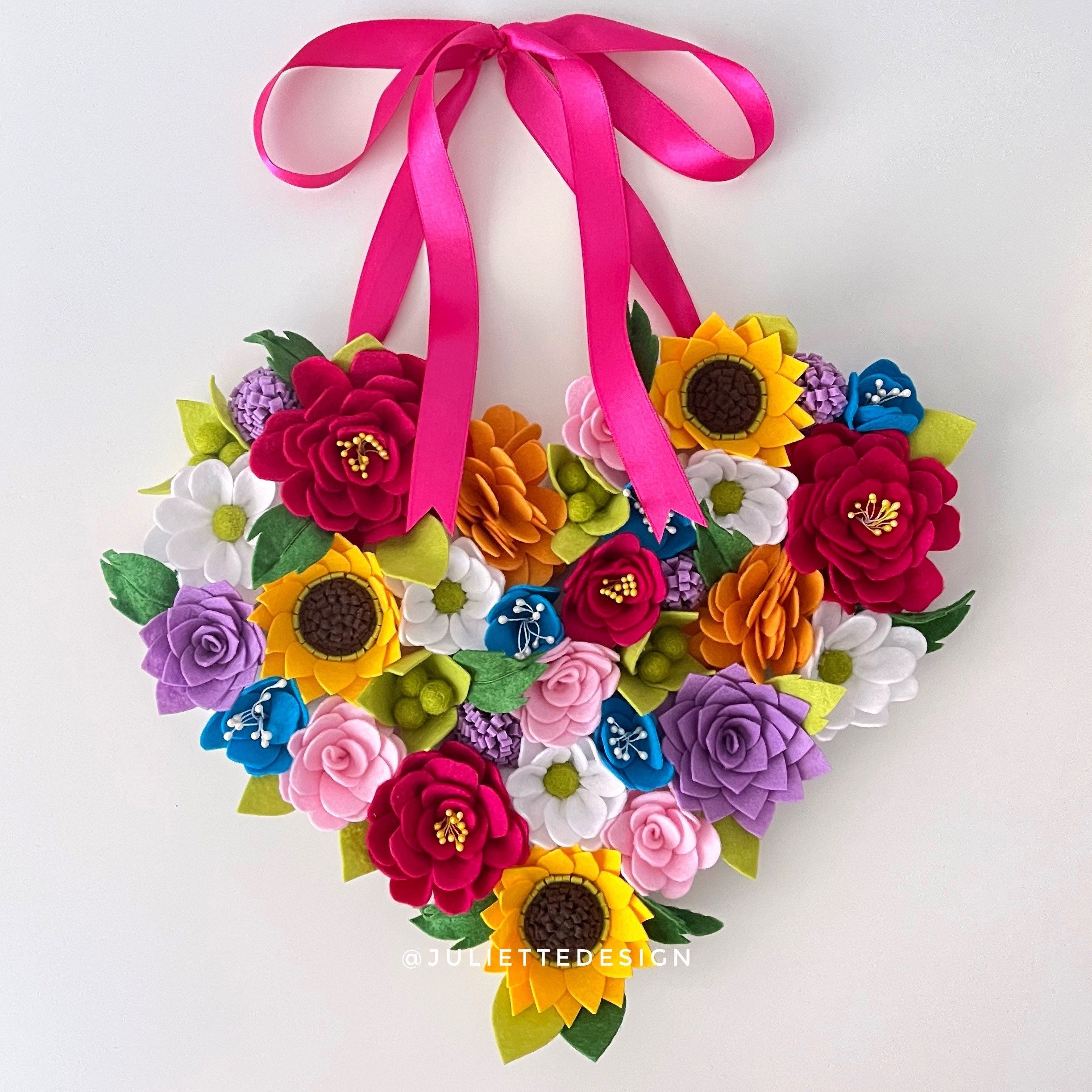 Heart Flower Wreath Floral Heart Wreath Love Heart Flower - Etsy