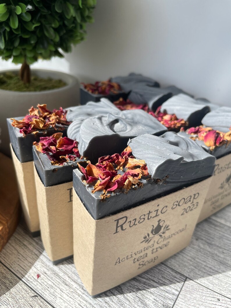 Activated Charcoal and Tea Tree Handmade Soap, Rustic Soap, Jabones ...