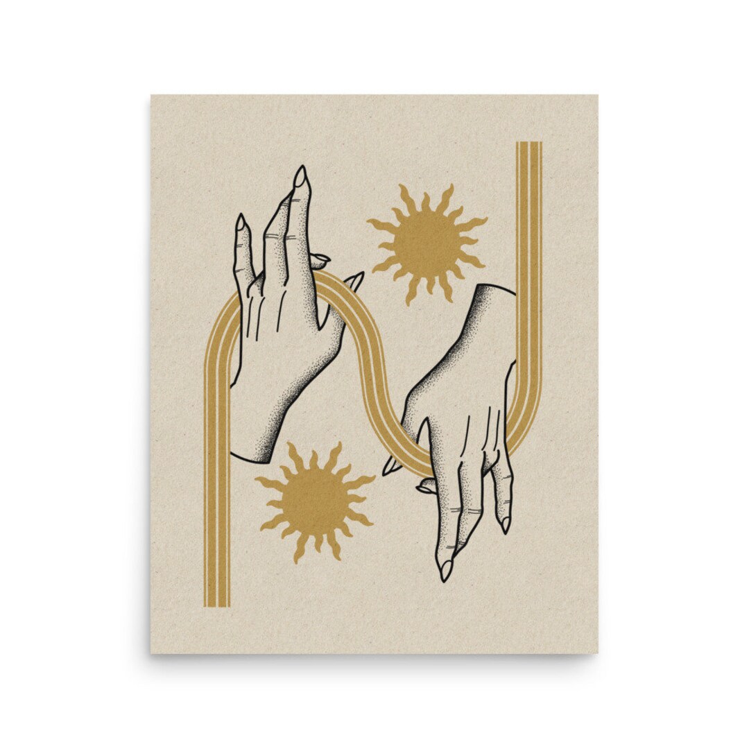 Inktober Path Poster Boho Sun Wall Decor Sun Wall Art - Etsy