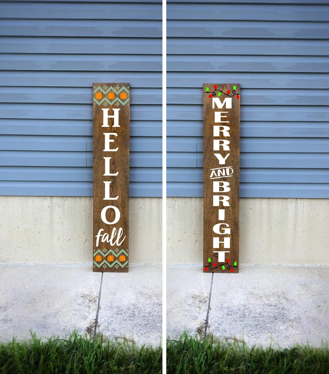 Fall Porch Leaner Fall Porch Sign Reversible Porch Sign - Etsy