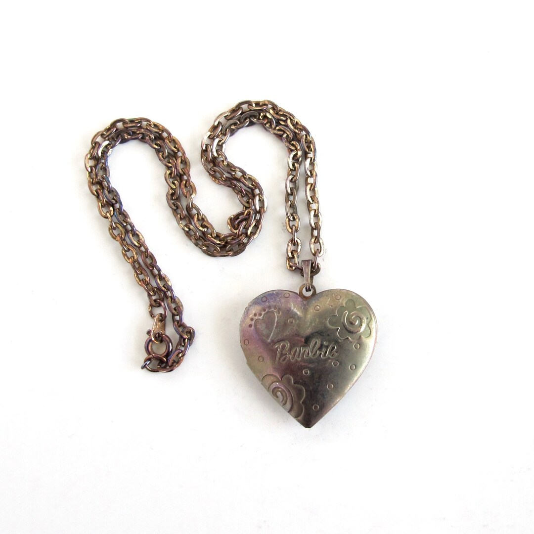 Vintage Barbie Locket, Brass Heart Necklace - Etsy