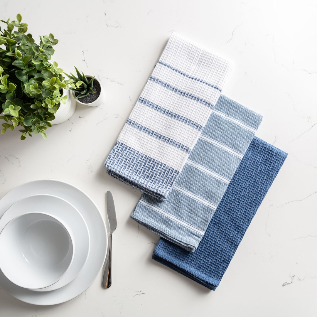 Striped Cotton Kitchen Towel Set (pack of 3) - Etsy