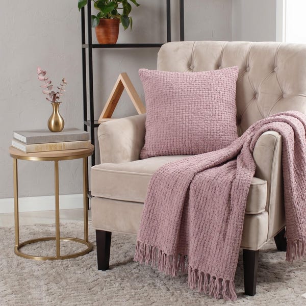 Blush Chenille Blanket - Etsy