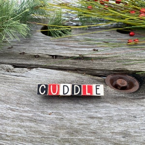 Buffalo Plaid Wooden Bead Garland With Optional Matching “CUDDLE ...
