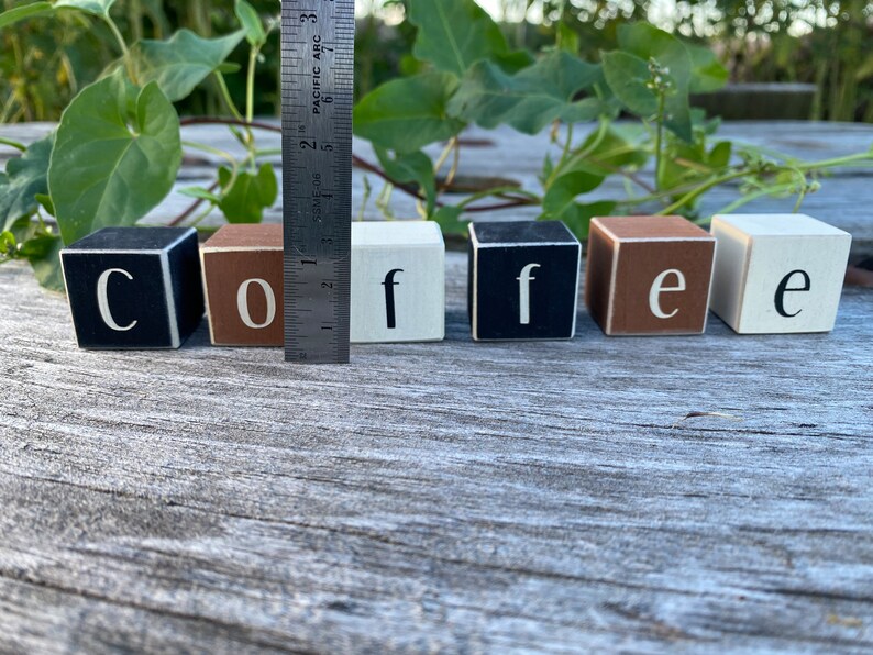 Coffee Bar Wooden Letter Blocks / Coffee Tier Tray Decor - Etsy