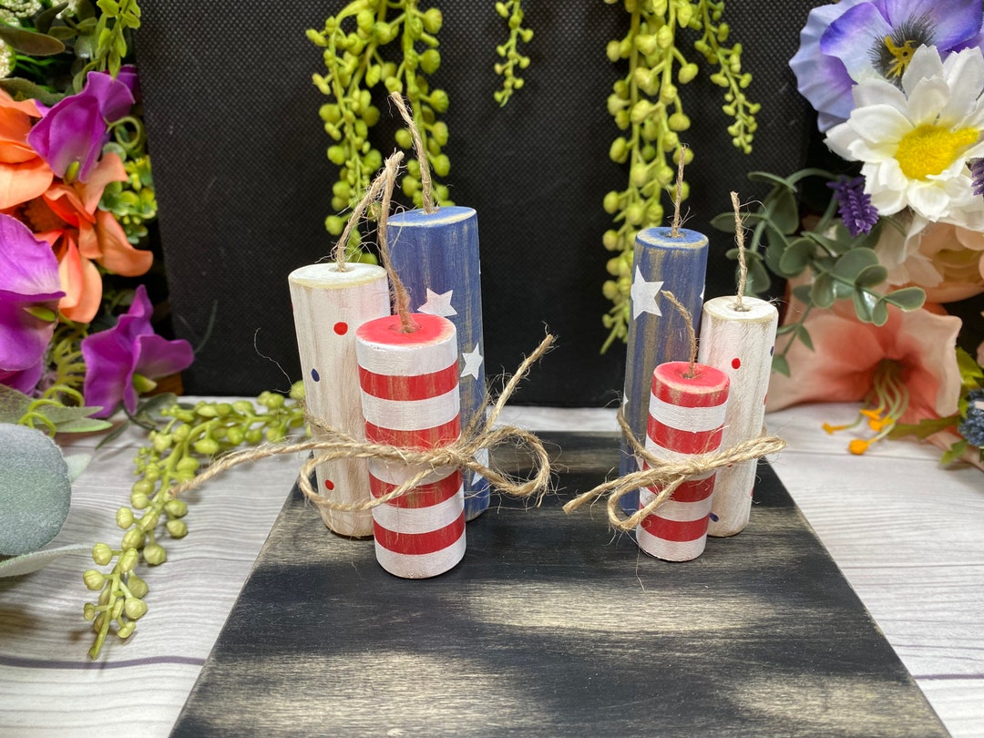 Wooden Fireworks Tier Tray Decor / Memorial Day /fourth of July Decor ...
