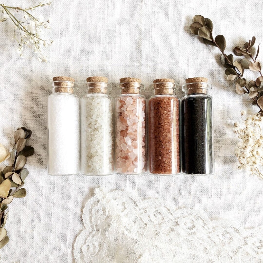 Witches Salt Set in Glass Vials, Wiccan Salt Set, Protection Salt ...