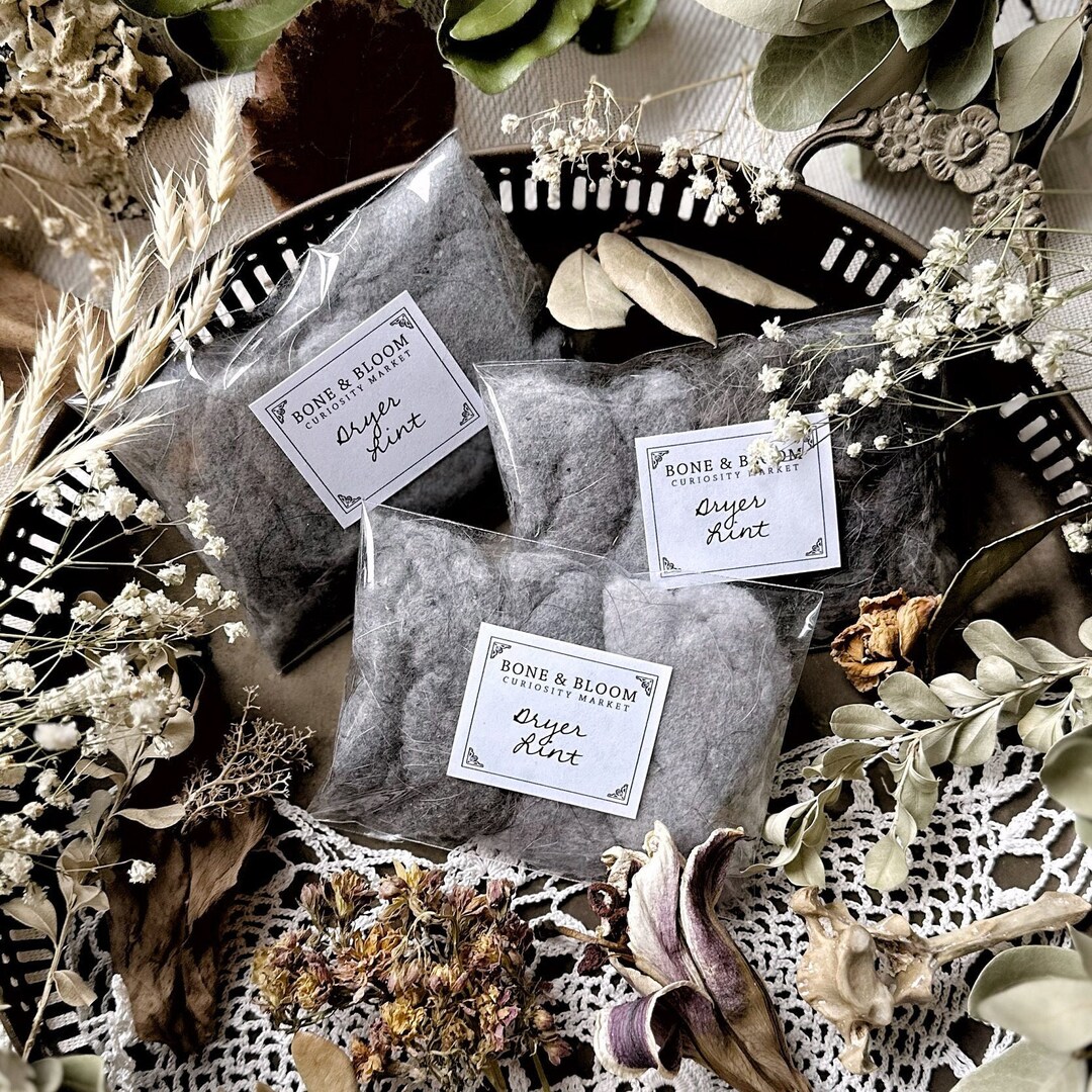 Real Dryer Lint Packet, Natural Dryer Lint, Organic Supplies, Fiber Art ...