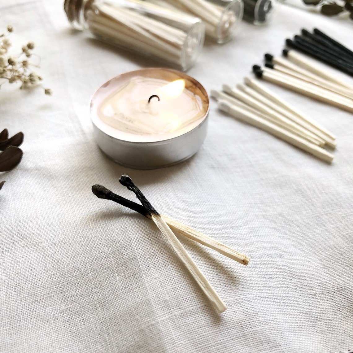 Black Matches in Glass Vial Smudging Halloween Novelty | Etsy