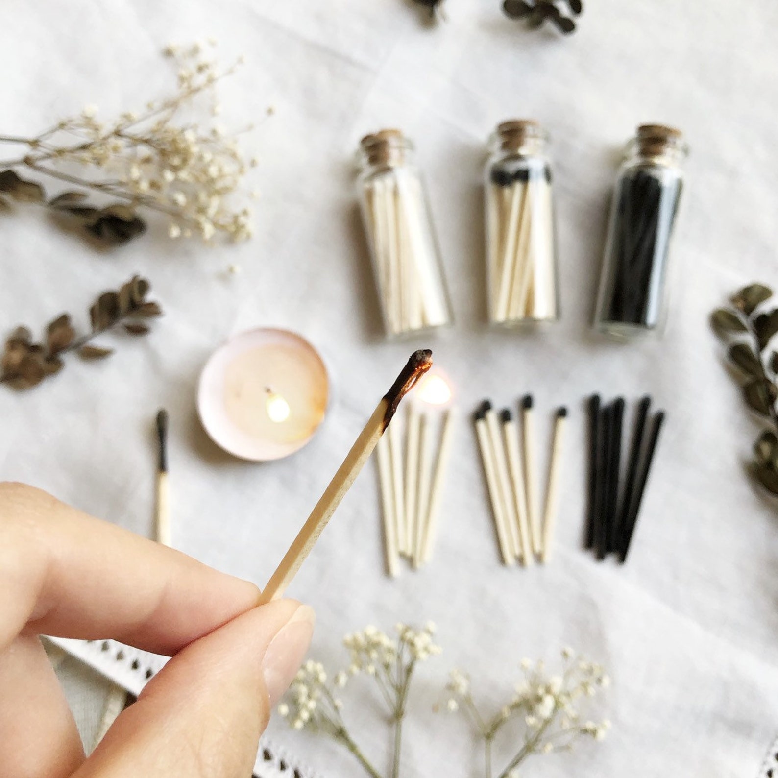 Black Matches in Glass Vial Smudging Halloween Novelty | Etsy