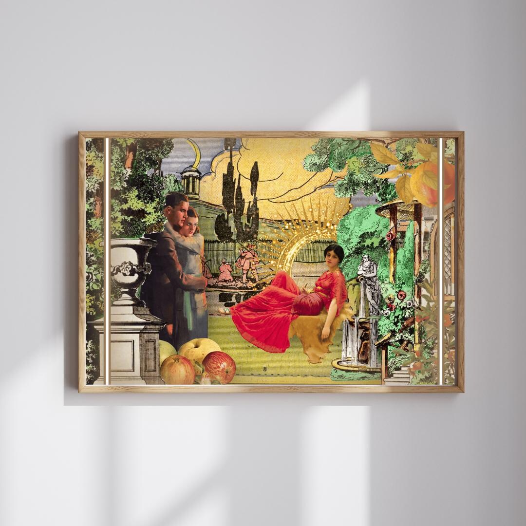 Surreal Romantic Vignette Collage Art Print Symbolic Dreamscape With ...