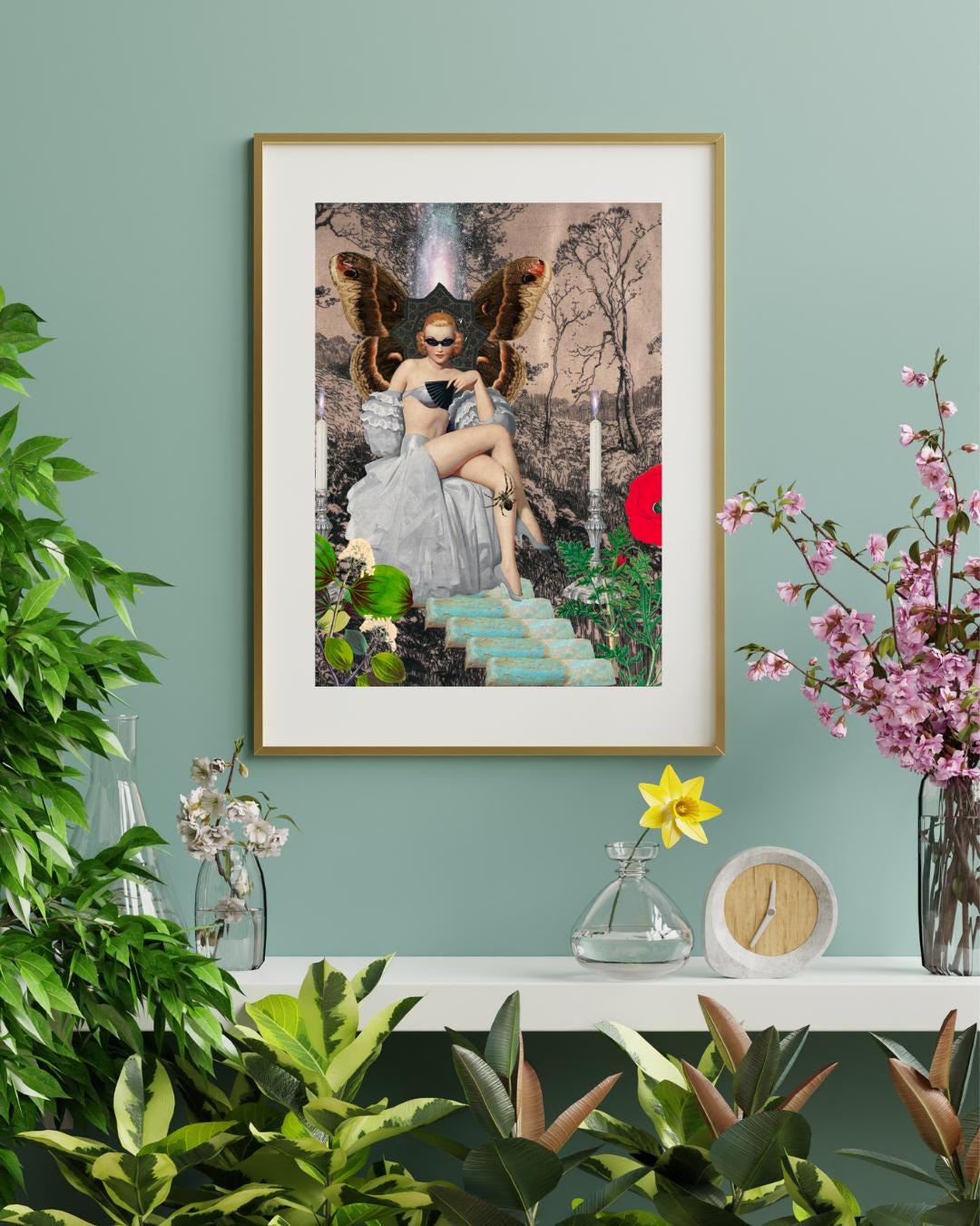 Surreal Empress Moth Wings Art Print | Dark Tarot Dreamscape (instant ...