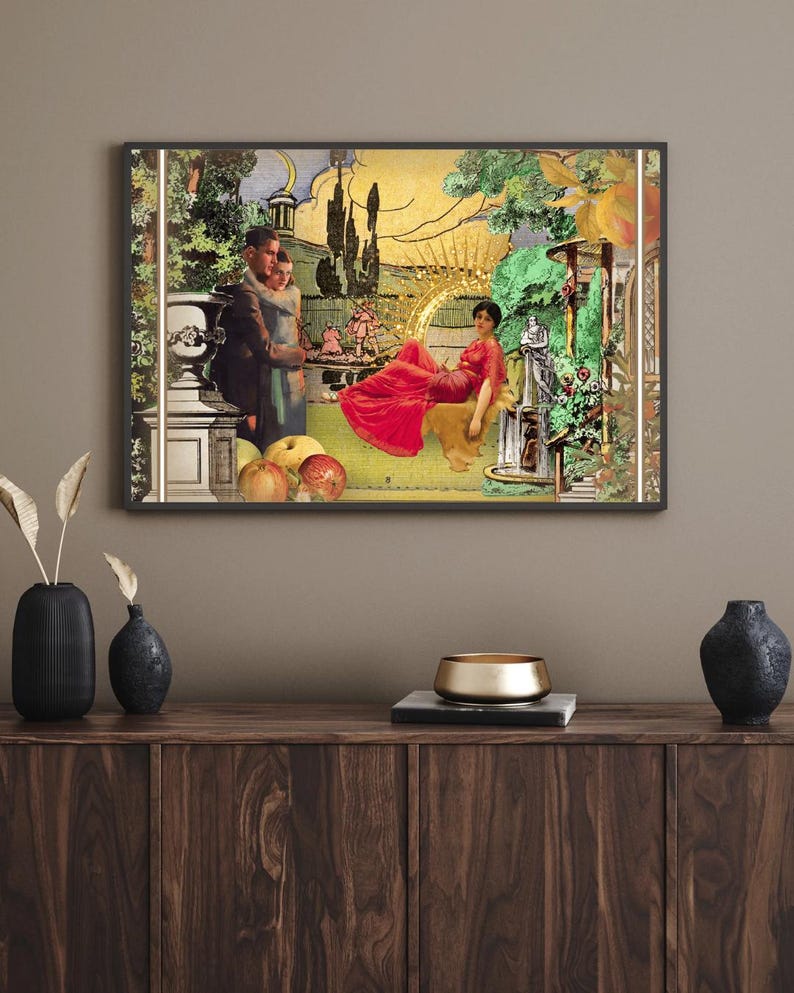 Surreal Romantic Vignette Collage Art Print Symbolic Dreamscape With ...