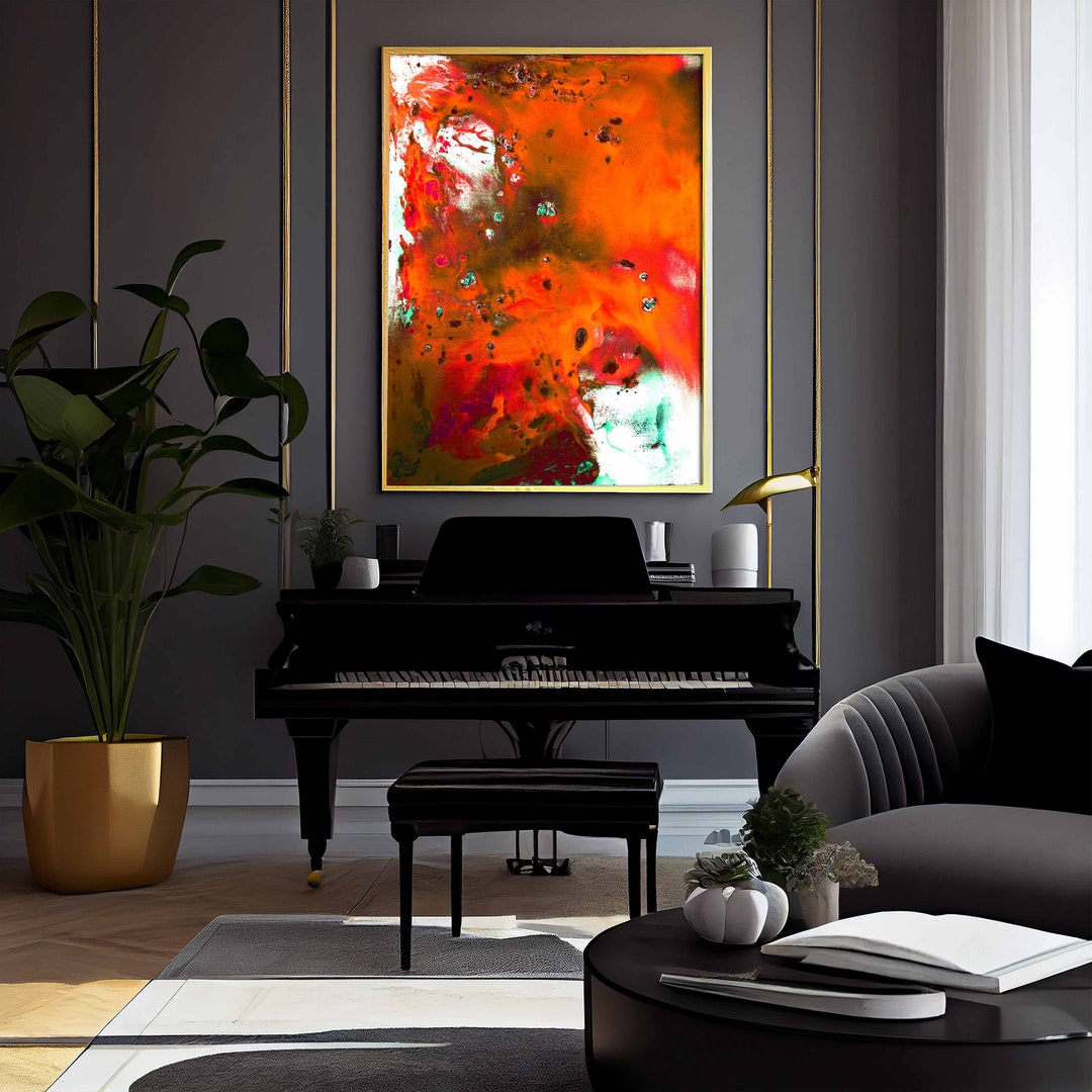 Burnt Orange Decor, Orange Wall Art Print, Orange Modern Art, Minimal ...