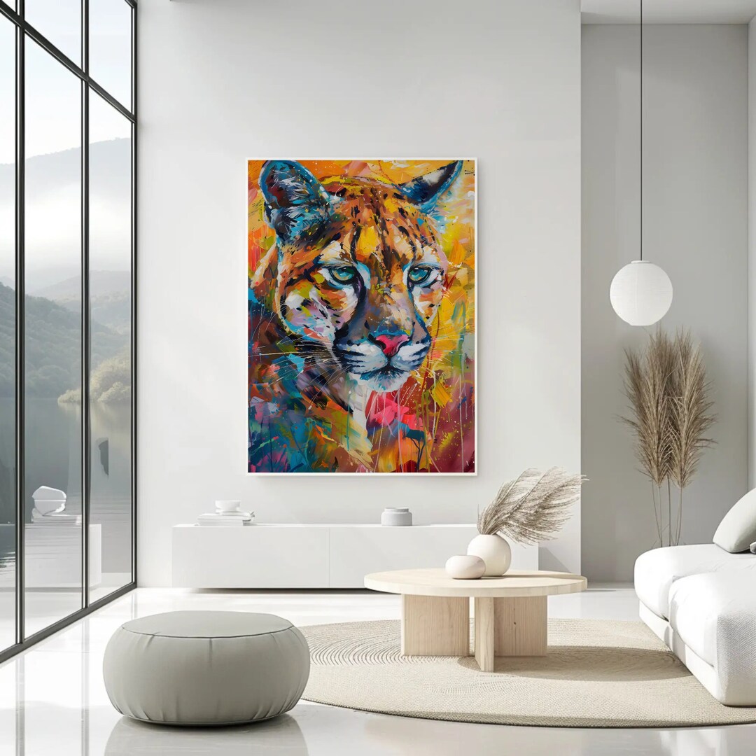 Puma Wall Art: Instant Digital Download Panther Portrait, Wild Animals ...