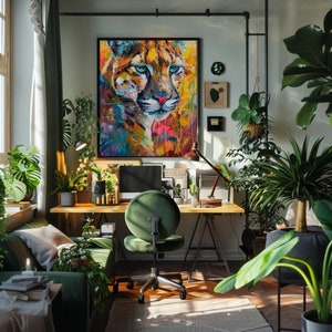 Puma Wall Art: Instant Digital Download Panther Portrait, Wild Animals ...