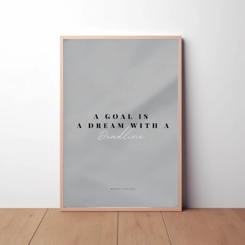 Motivation Poster, Motivational Wall Art Print, Inspirational Quote ...