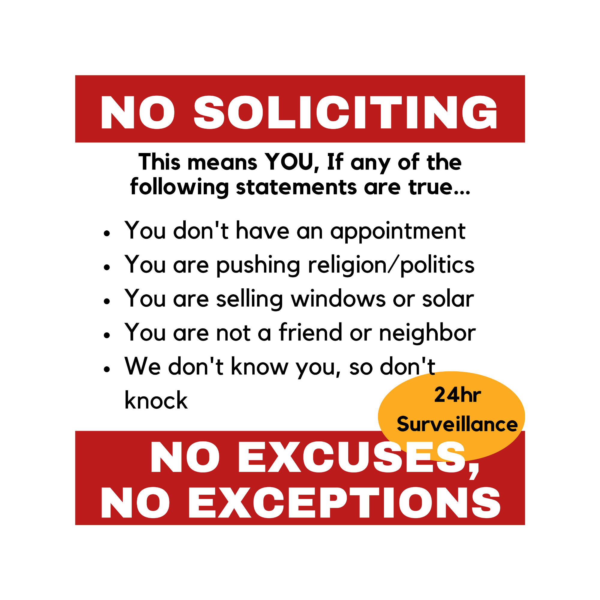 No Soliciting Sign Instant Download: Deter Unwanted Visitors, Printable ...
