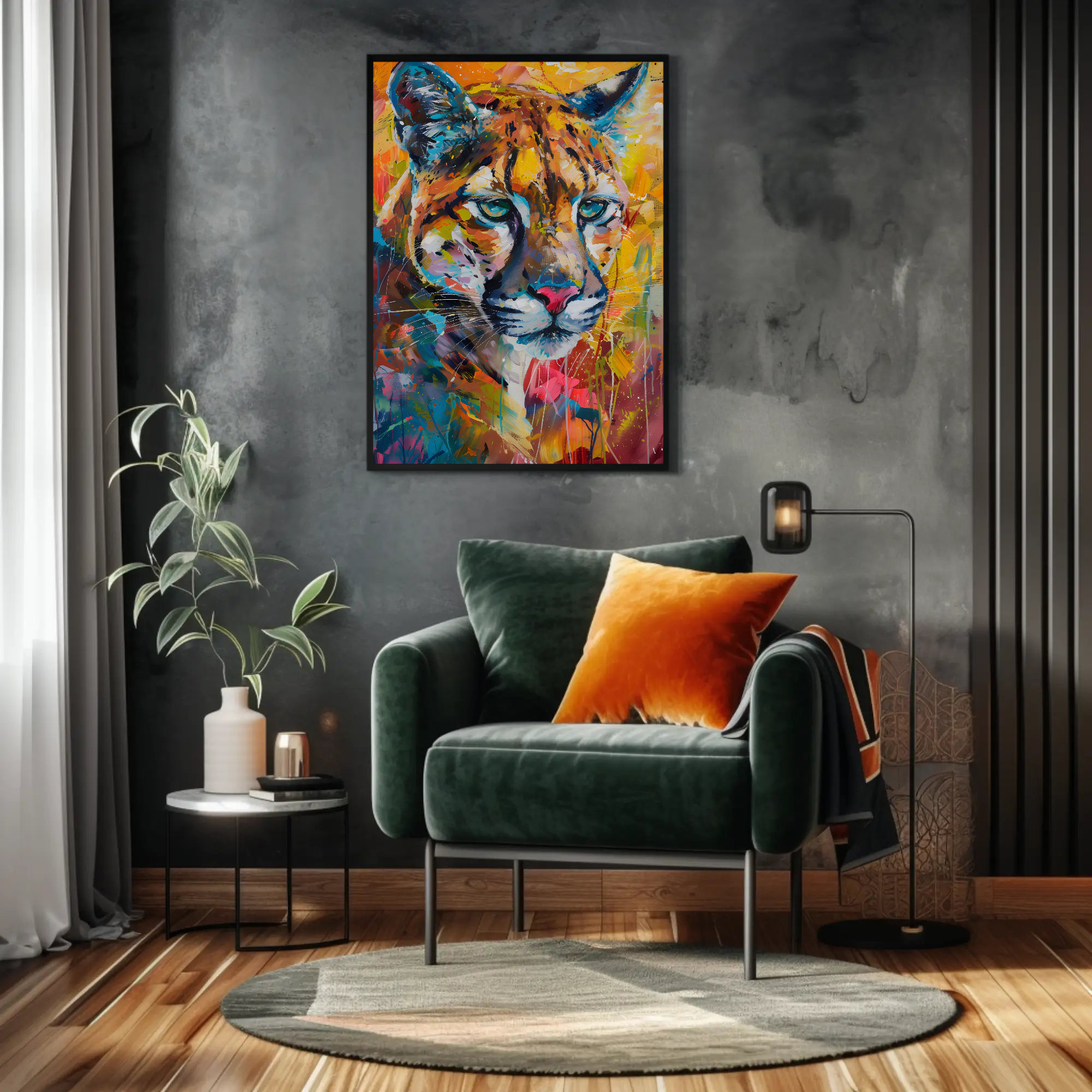 Puma Wall Art: Instant Digital Download Panther Portrait, Wild Animals ...