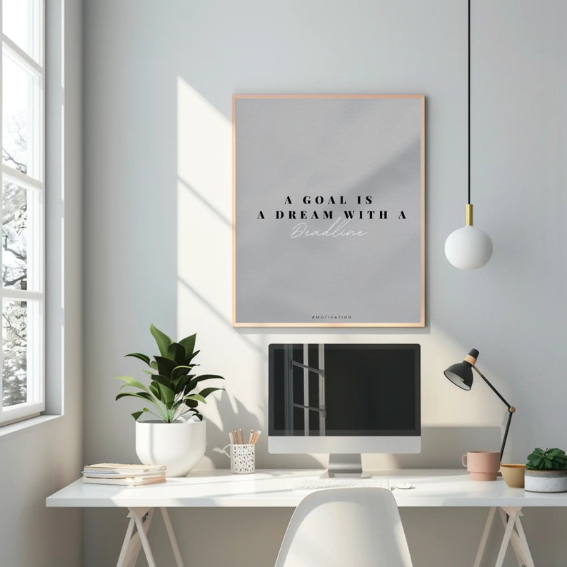 Motivation Poster, Motivational Wall Art Print, Inspirational Quote ...