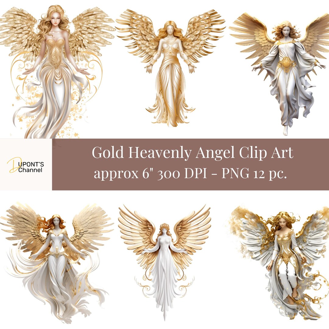 Gold Angel Clip Art Set: 12 PNG Religious Digital Downloads - Etsy