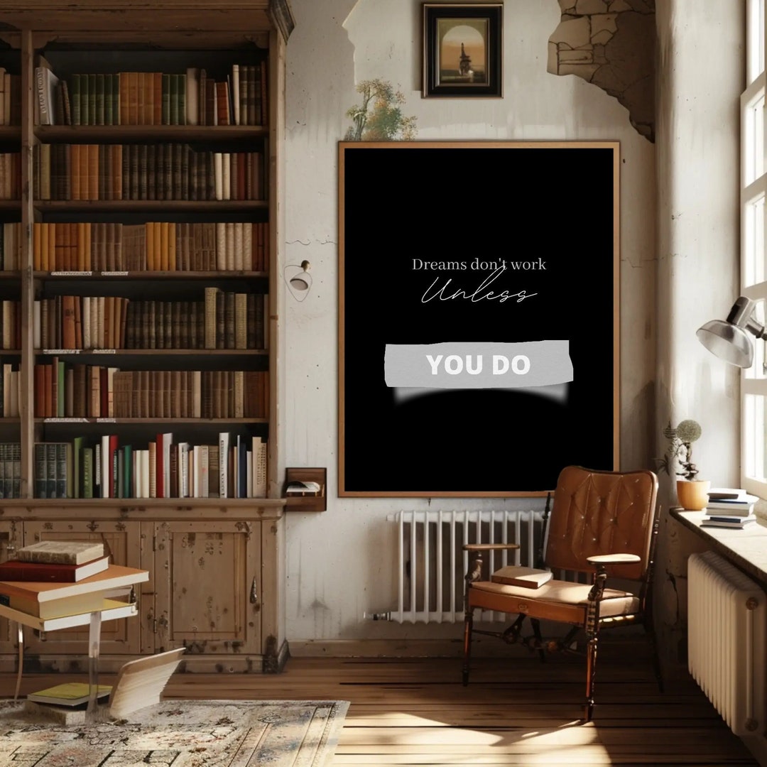 Dreams Motivational Poster: Elegant Typography Wall Art (digital ...