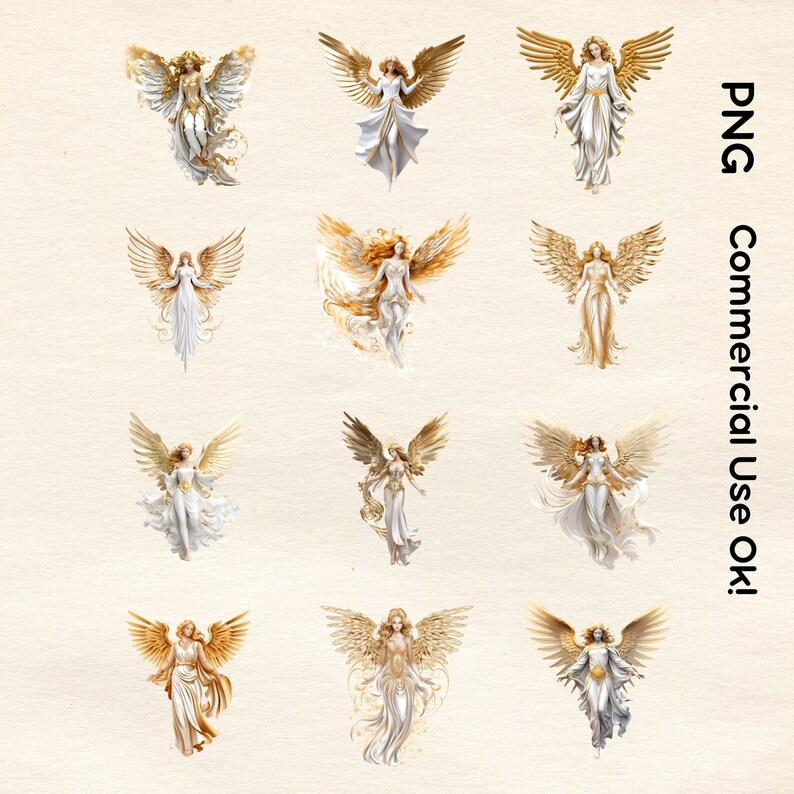 Gold Angel Clip Art Set: 12 PNG Religious Digital Downloads - Etsy