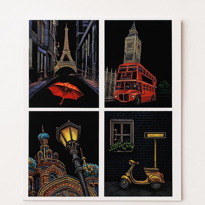 City Scratch Art - Etsy