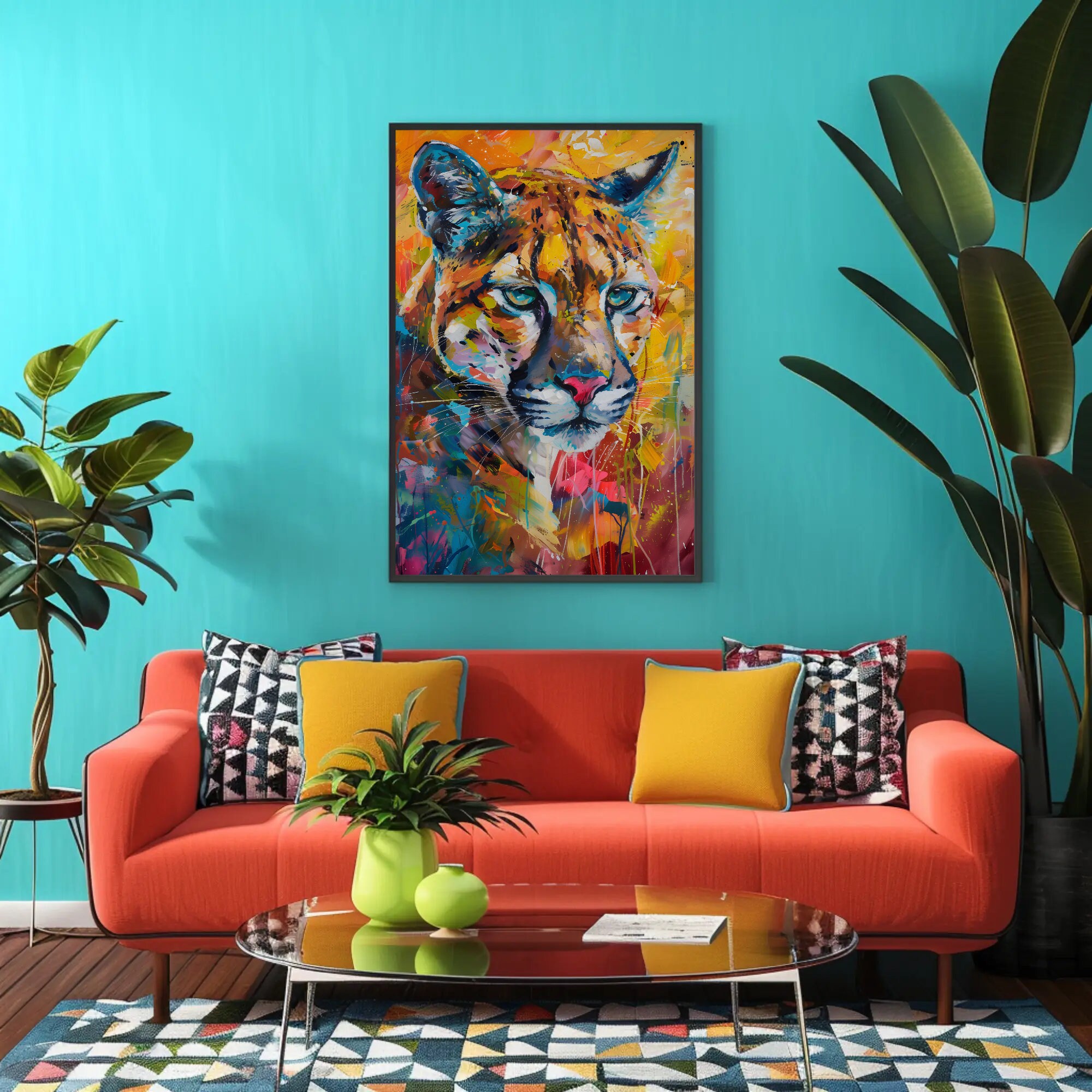 Puma Wall Art: Instant Digital Download Panther Portrait, Wild Animals ...