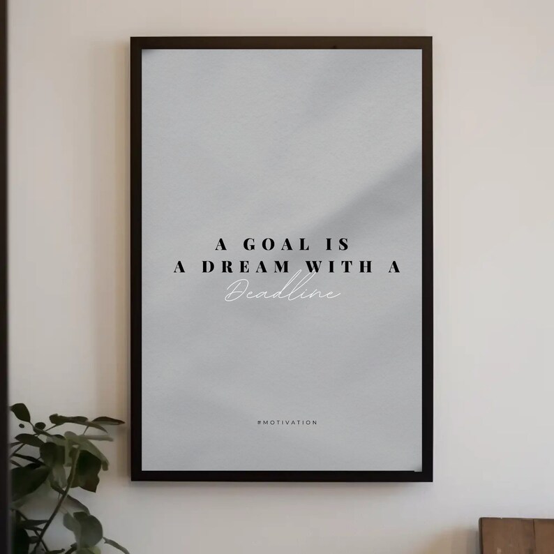 Motivation Poster, Motivational Wall Art Print, Inspirational Quote ...