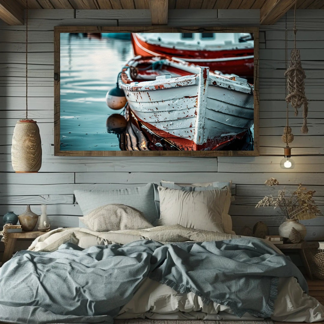 Weathered Fishing Boat, Extra Large Wall Art: Fishing Boat Wall Art, Nautical Home Decor ...