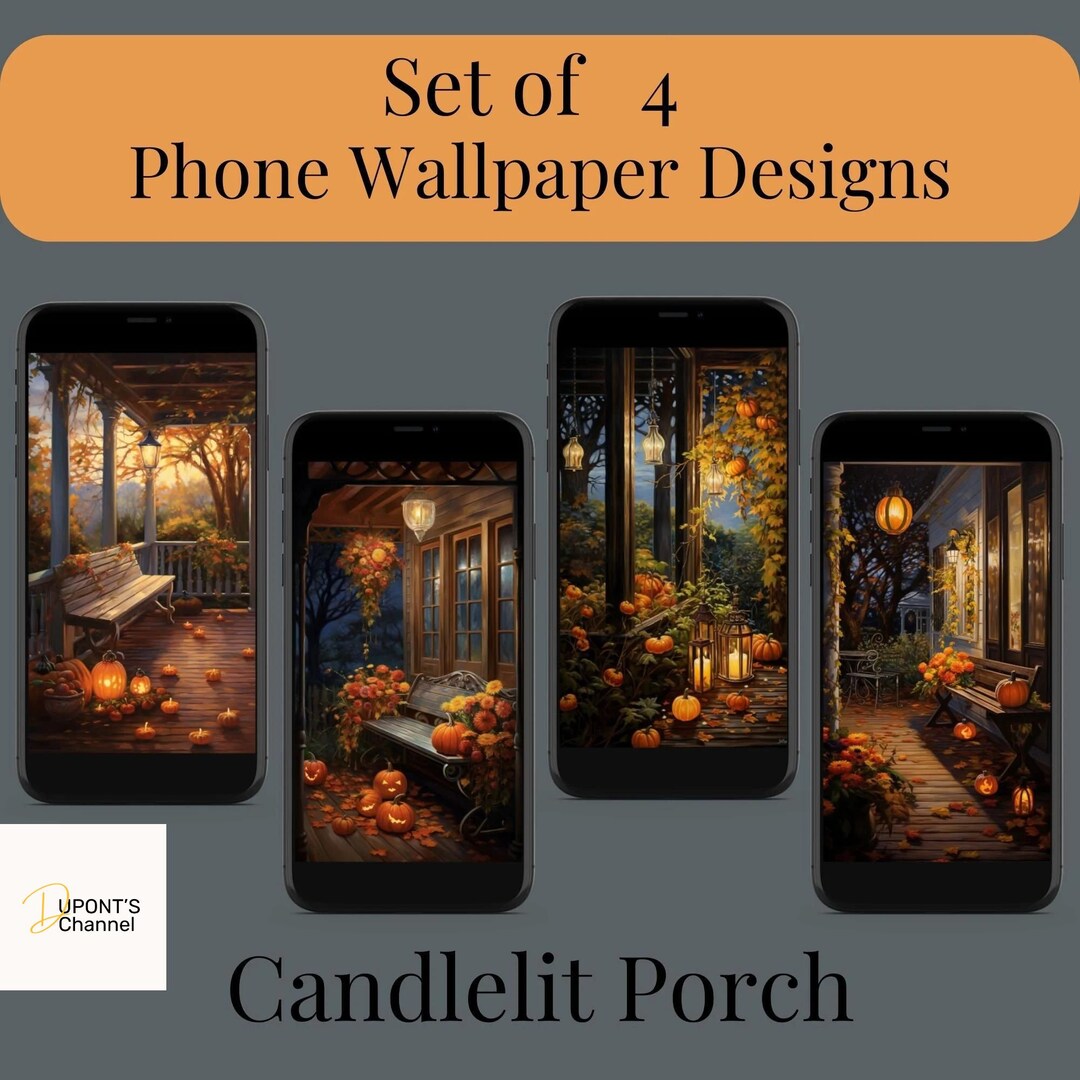 Cozy Candlelit Porch Phone Wallpaper for Iphone, Samsung Seasonal ...
