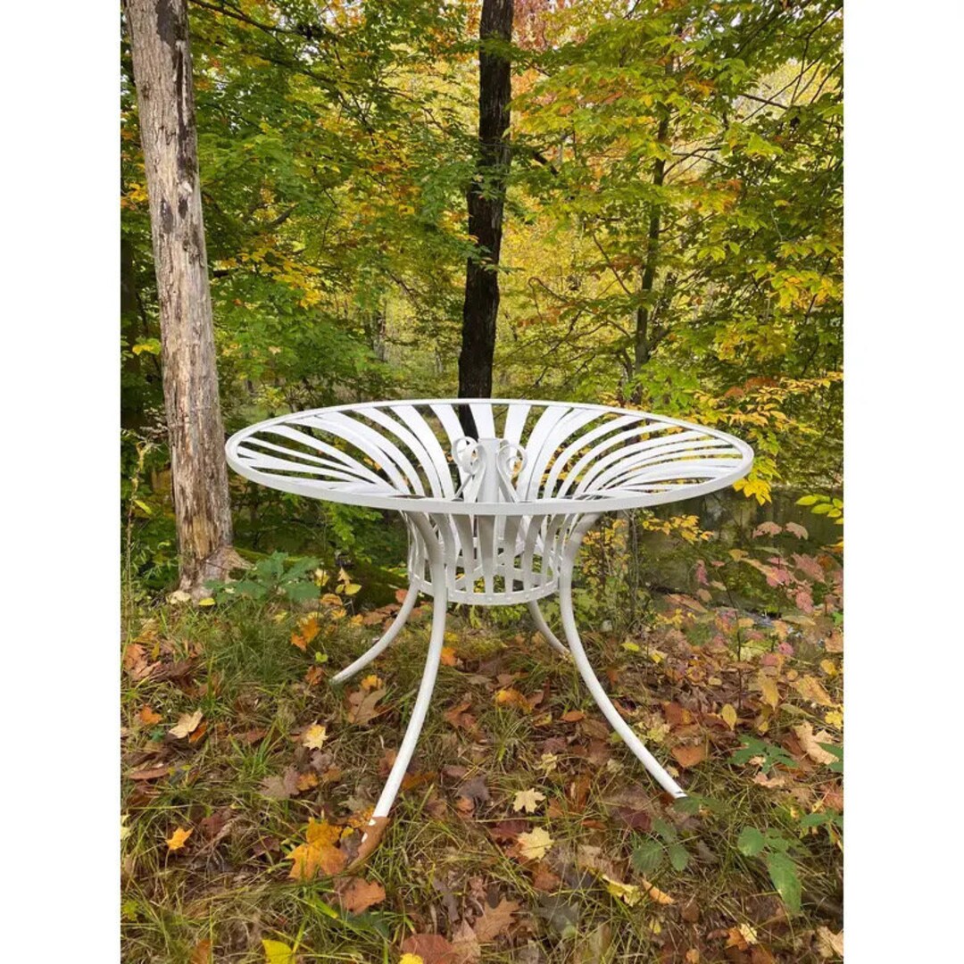 Francois Carre Patio Dining Table Base in White - Etsy