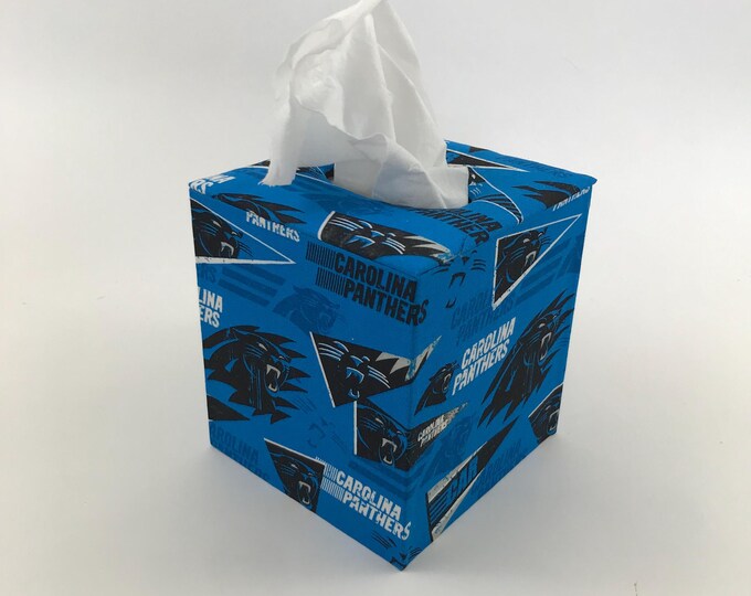 Tissue Box Cover Made With Carolina Panthers Fabric - Etsy