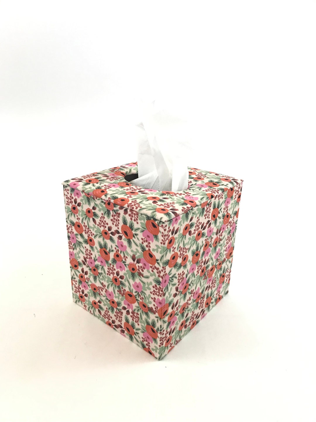 Decorative Tissue Box Cover floral Fabric Pink Roses - Etsy