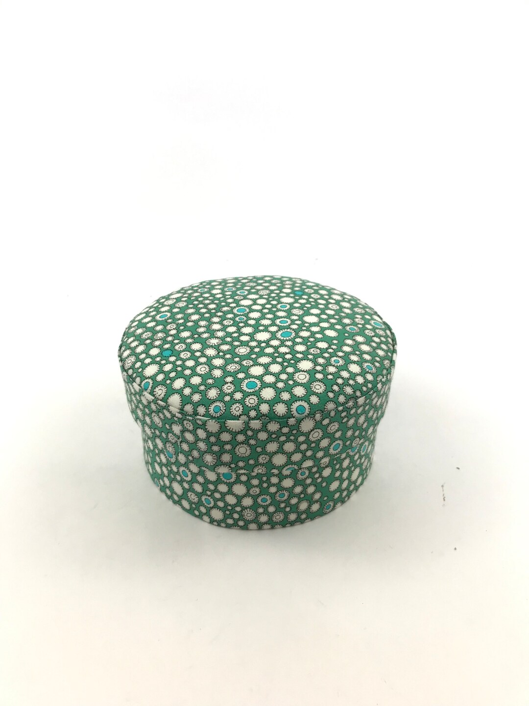 Small Round Decorative Box With Floral Fabric - Etsy