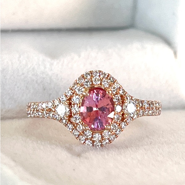 Padparadscha Sapphire Ring - Etsy